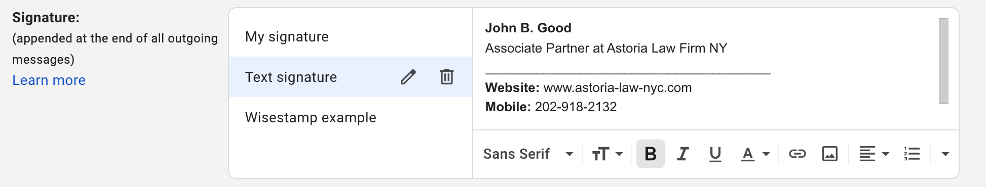 Add a good looking signature in Gmail (1 minute guide)