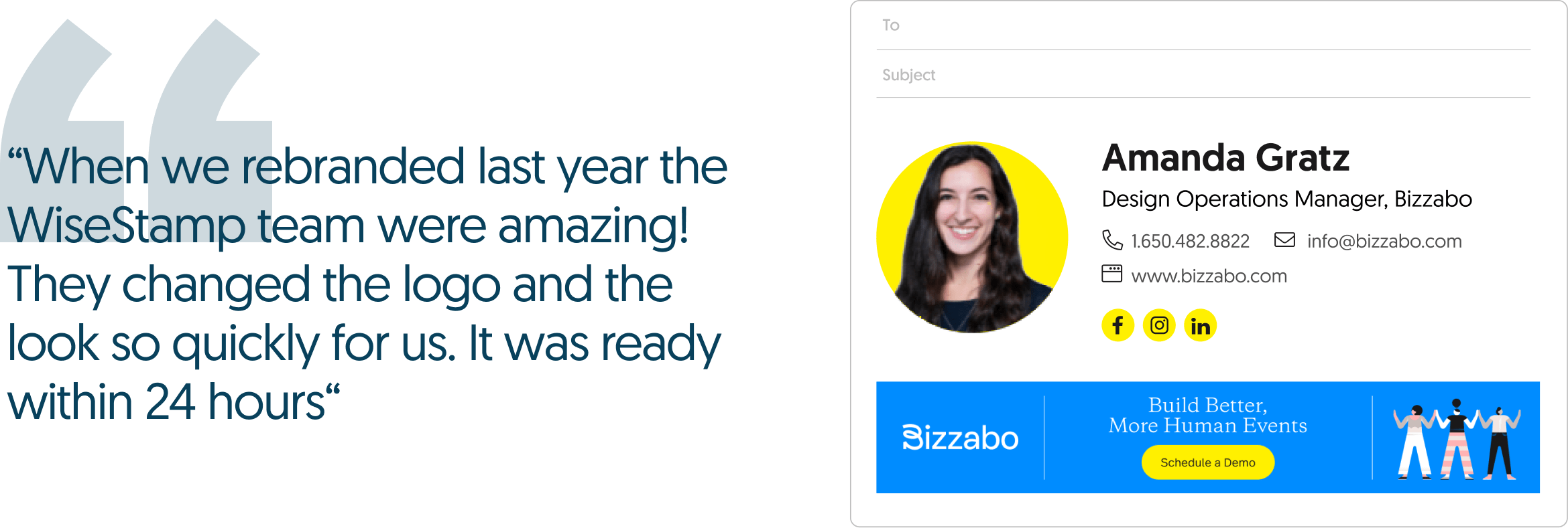 Bizzabo case study: WiseStamp signature manager