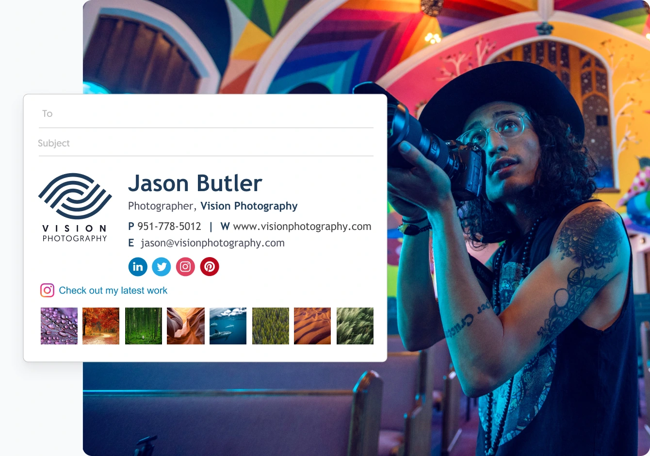 Photographer email signature - More exposure & more leads
