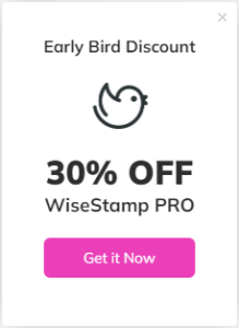 WiseStamp Pro early bird discount adjustment - WiseStamp